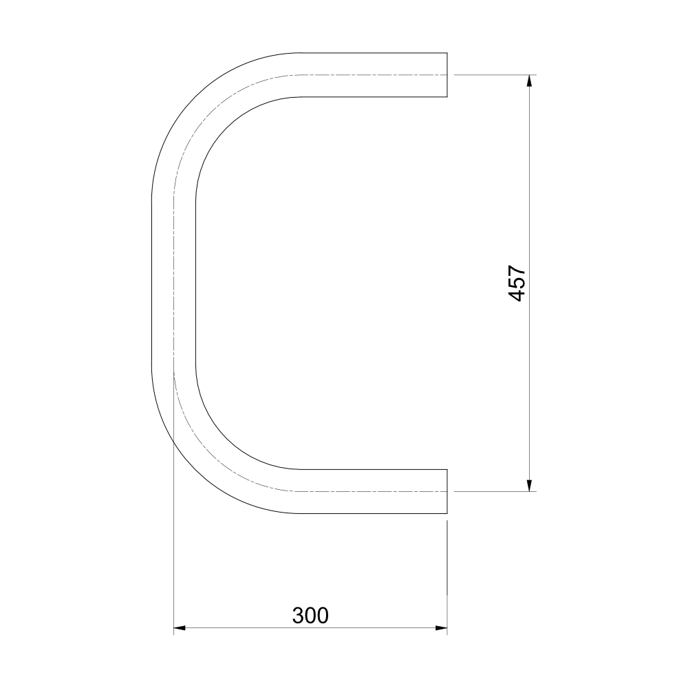 Interclamp 721-C42 - 180° Rail Return (Galvanized) - Modular Handrail ...